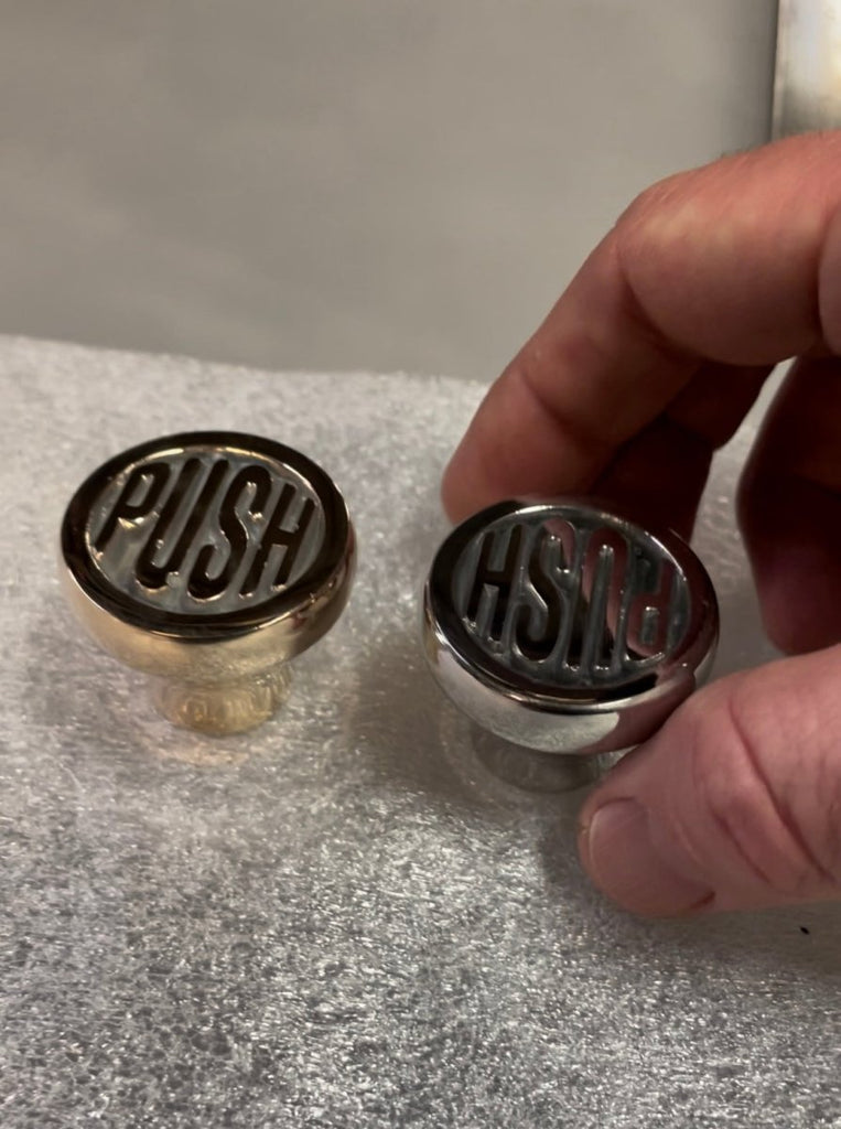 New! "PUSH" Starter Button in Stainless Steel or Bronze (button only ...